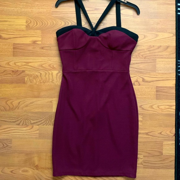 Dresses | Fitted Deep Purple Mini Dress | Poshmark